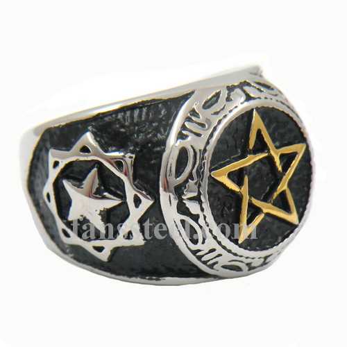 FSR13W86G eye jewish masonic blazing star ring|steel jewelry ring